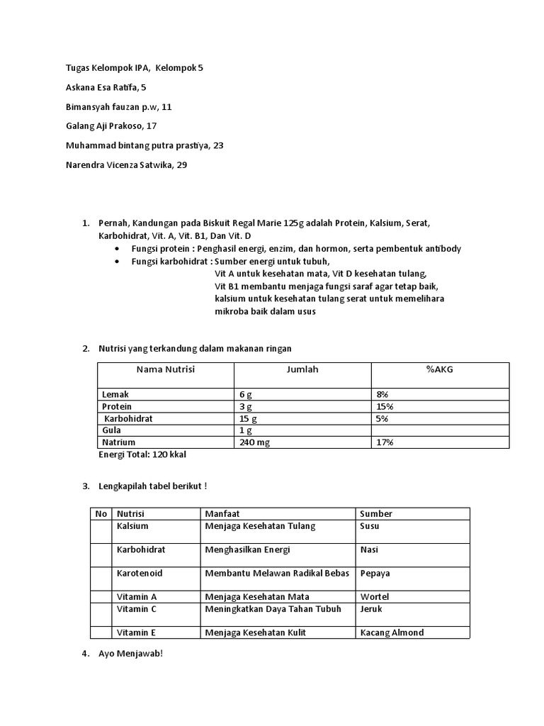 Tugas Kelompok Ipa 1 | PDF