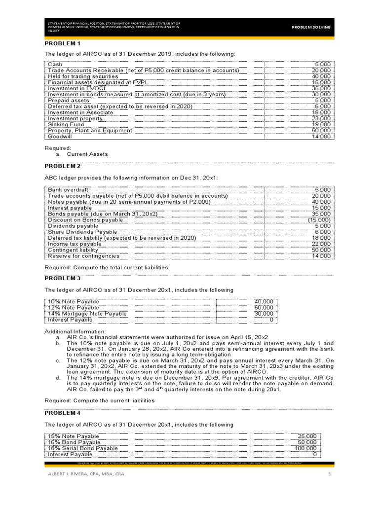 01 - Financial Statements | PDF | Debits And Credits | Expense