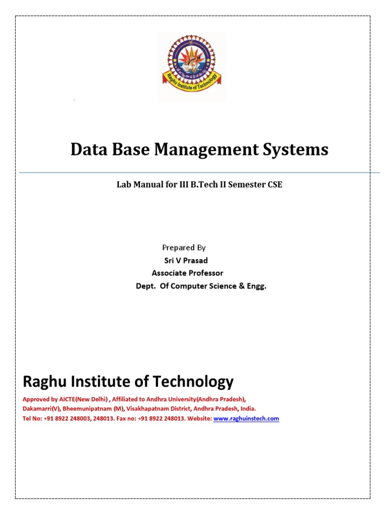 Dbms Lab Manual | PDF | Databases | Relational Database