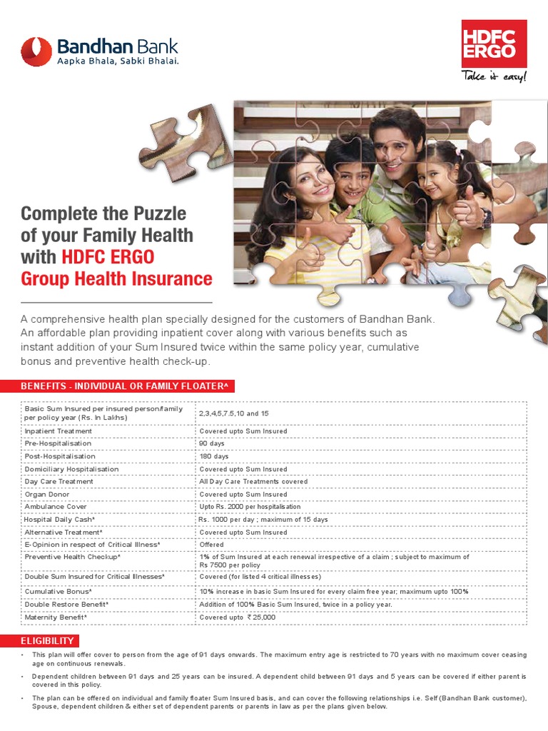 HDFC ERGO Family Health Insurance Plan | PDF | Insurance