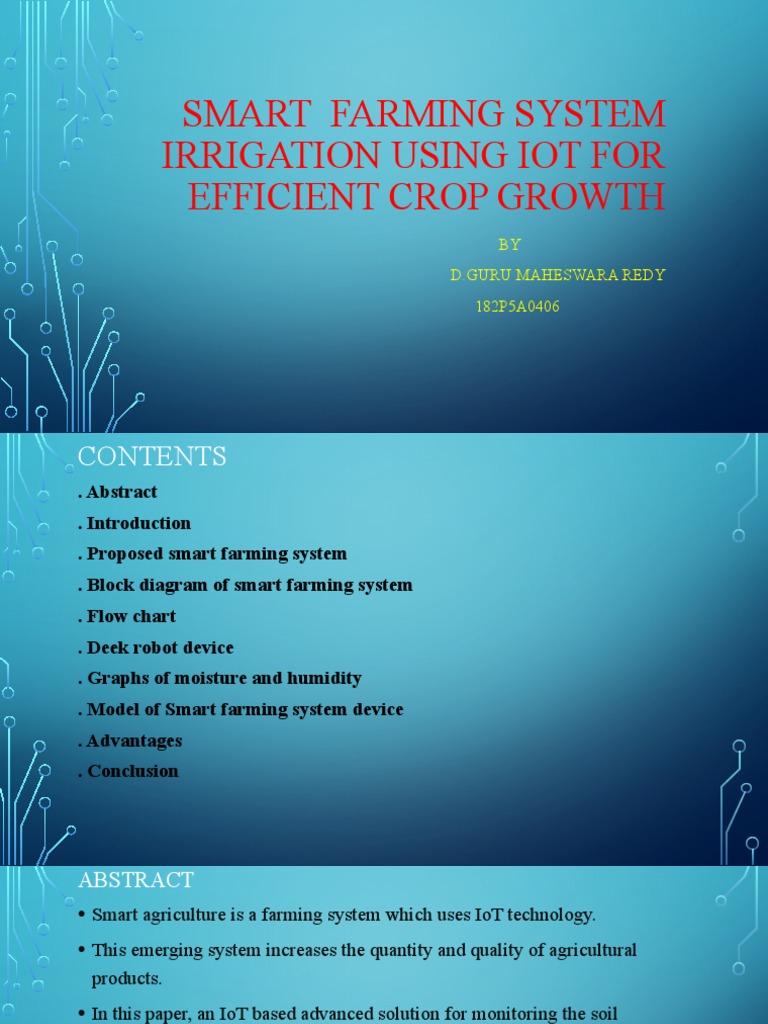 Smart Farming System Irrigation Using Iot For Efficient | PDF ...