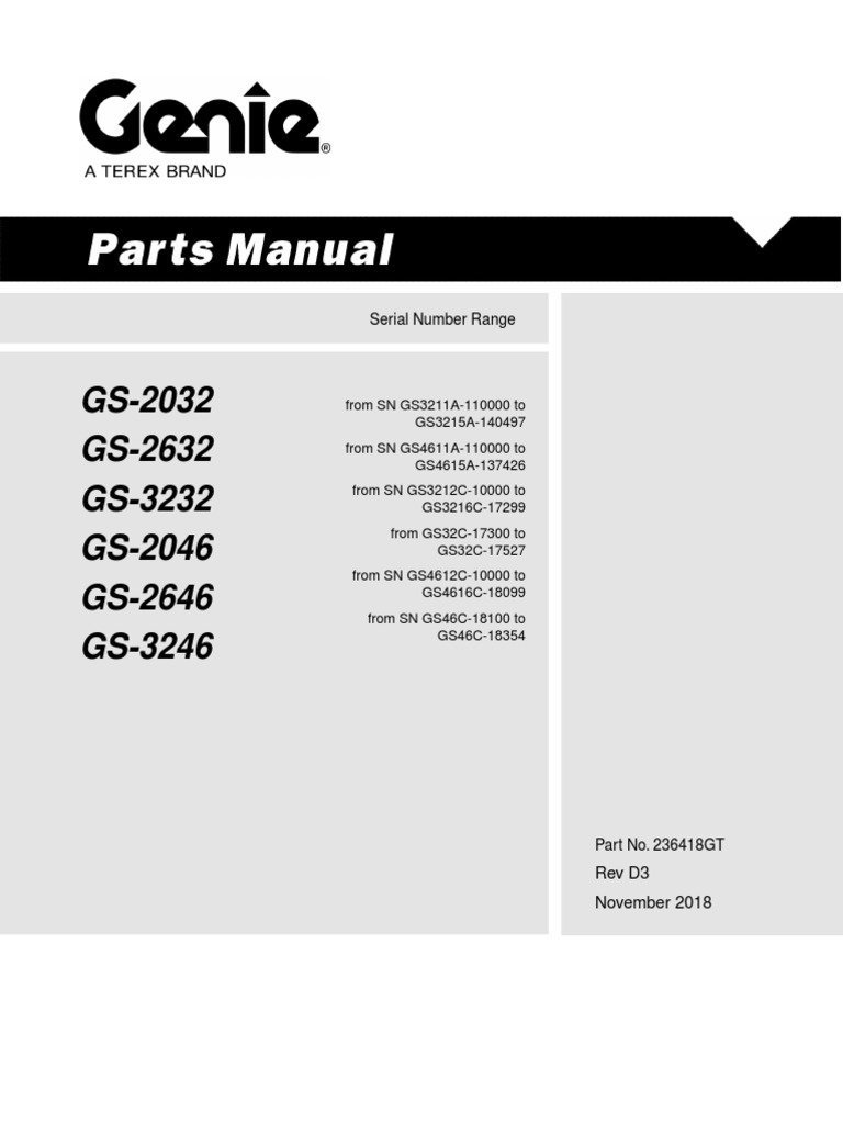 Genie GS-3232 111 | PDF | Manufactured Goods