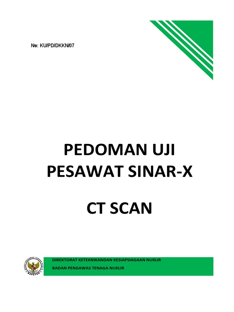 Pedoman Uji CT Scan Sinar-X | PDF