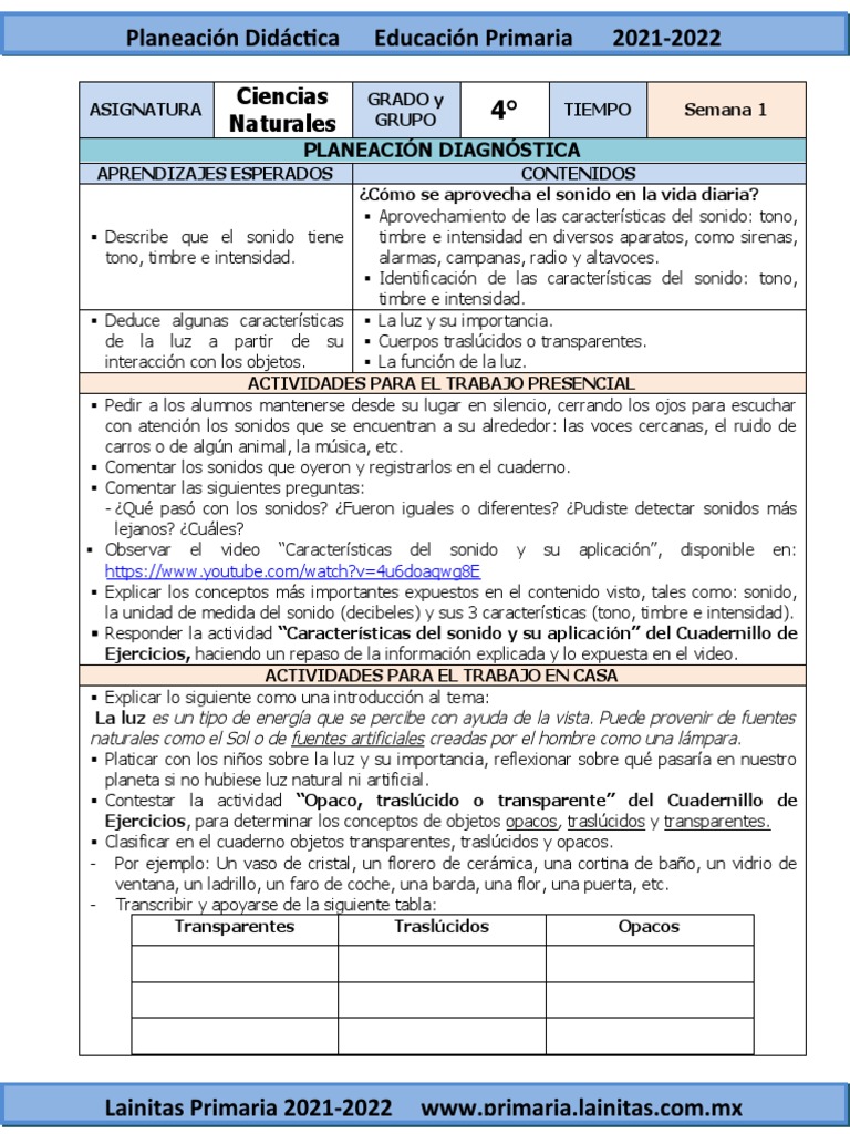 Planeación Ciencias Naturales 4° | PDF | Luna | Imán