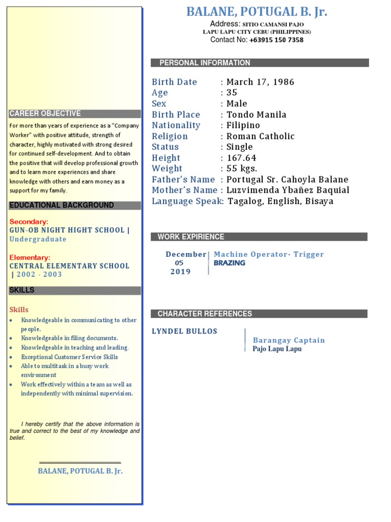 Birth Date: Age: Sex: Birth Place: Nationality: Religion: Status ...