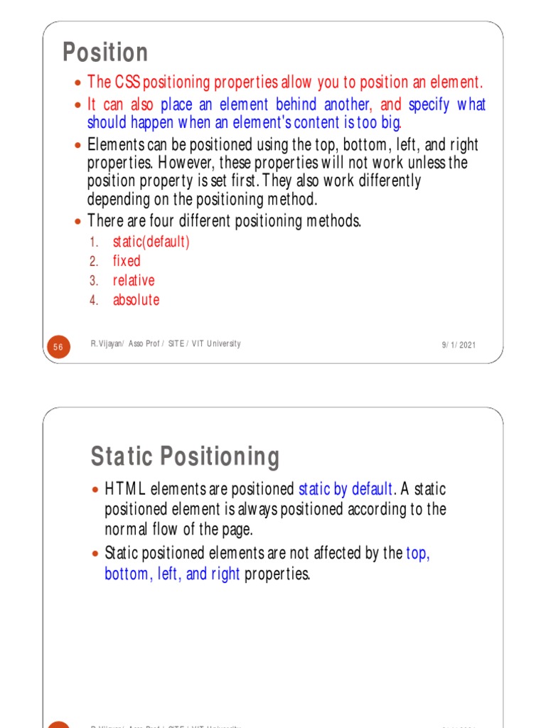 Position: The CSS Positioning Properties Allow You To Position An ... Position: The CSS Positioning Properties Allow You To Position An ...
