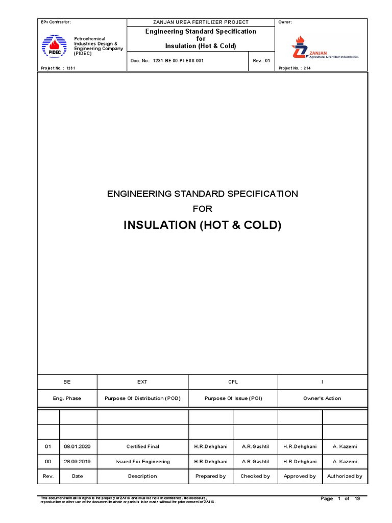 Engineering Standards for Insulation | PDF | Building Insulation | Pipe ...