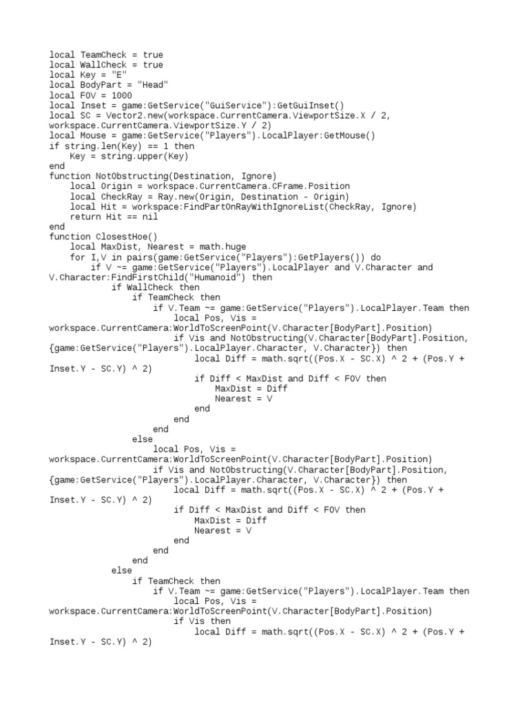 Roblox Simple Aimbot | PDF