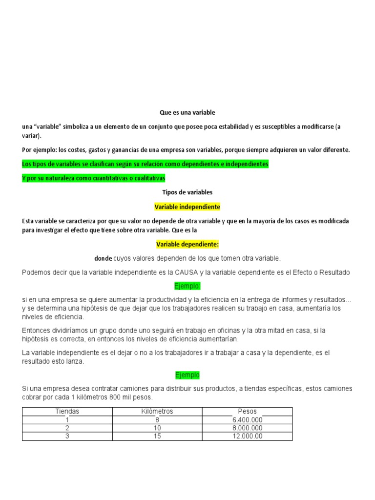 Que Es Una Variable | PDF | Estadísticas | Economias
