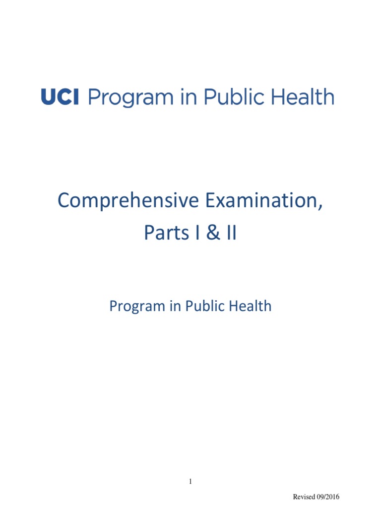MPH Comprehensive Examination Instructions (Rev 10 2016) - 1 | PDF ...