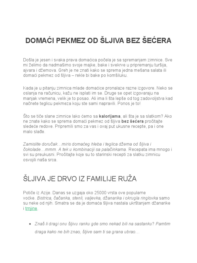 Dzem Od Sljiva | PDF
