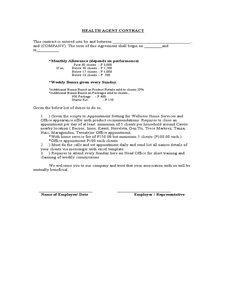 Appointment Setter Telemarketers Contract Template | PDF