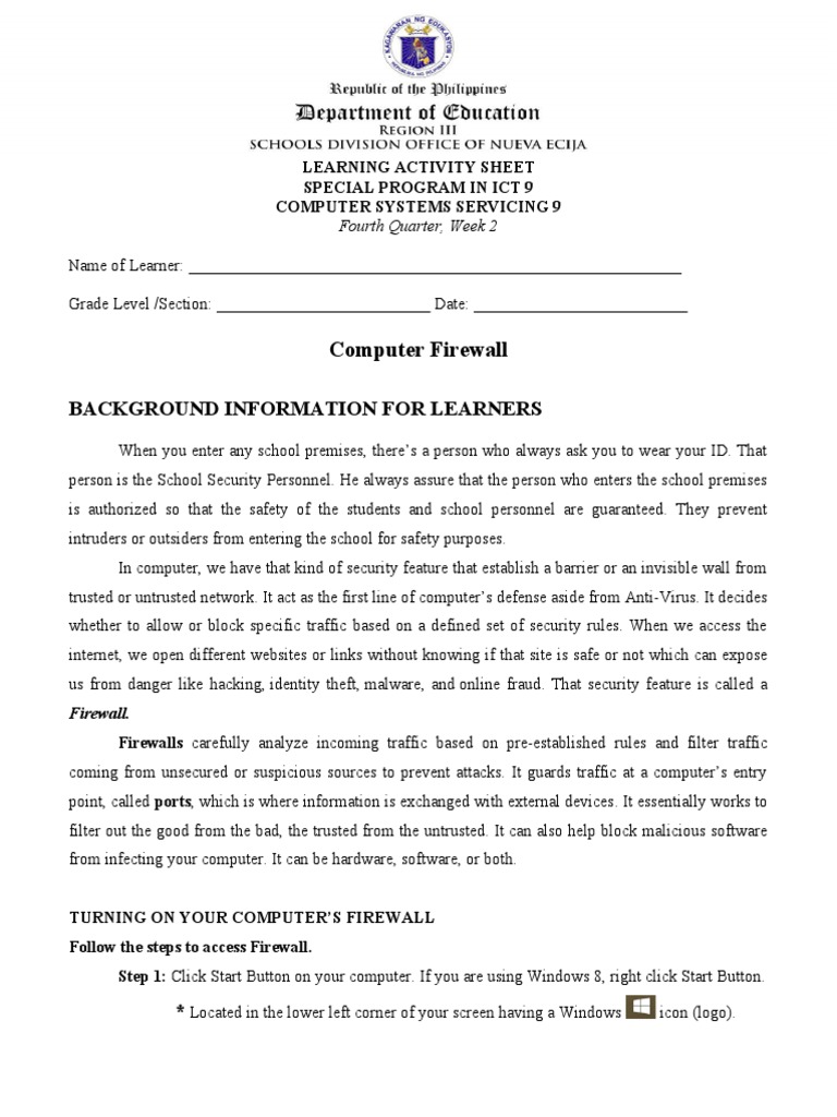 Css 4th Quarter Week 2 | PDF | Malware | Firewall (Computing)