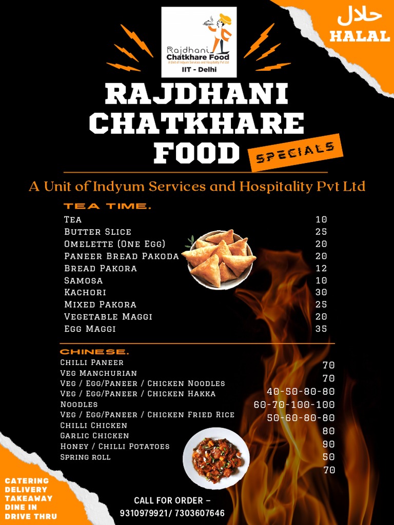 Rajdhani IIT Menu - 2 | PDF | Desi Cuisine | Regional & Ethnic Food