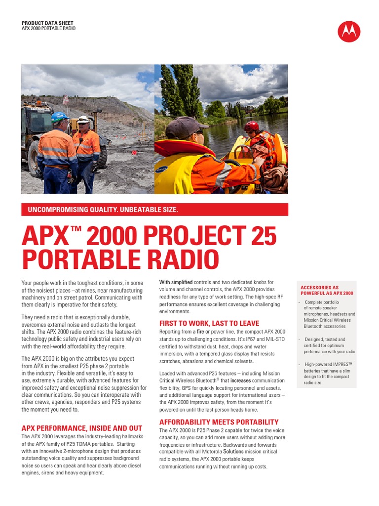 APX 2000 PROJECT 25 Portable Radio: Uncompromising Quality. Unbeatable ...