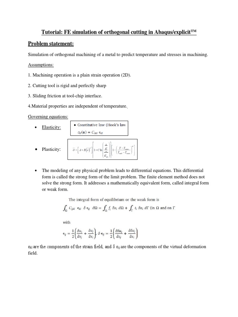 Orthogonal Machining Tutorial | PDF | Friction | Stress (Mechanics)