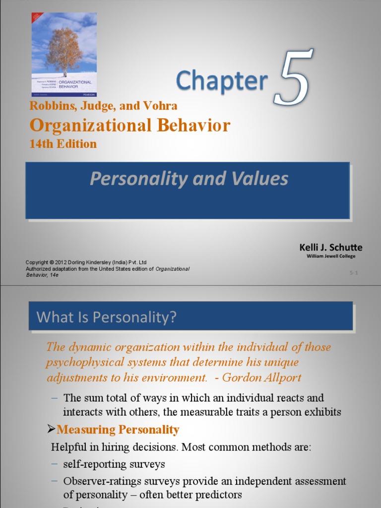 Organizational Behavior: Personality and Values | PDF | Value (Ethics ...