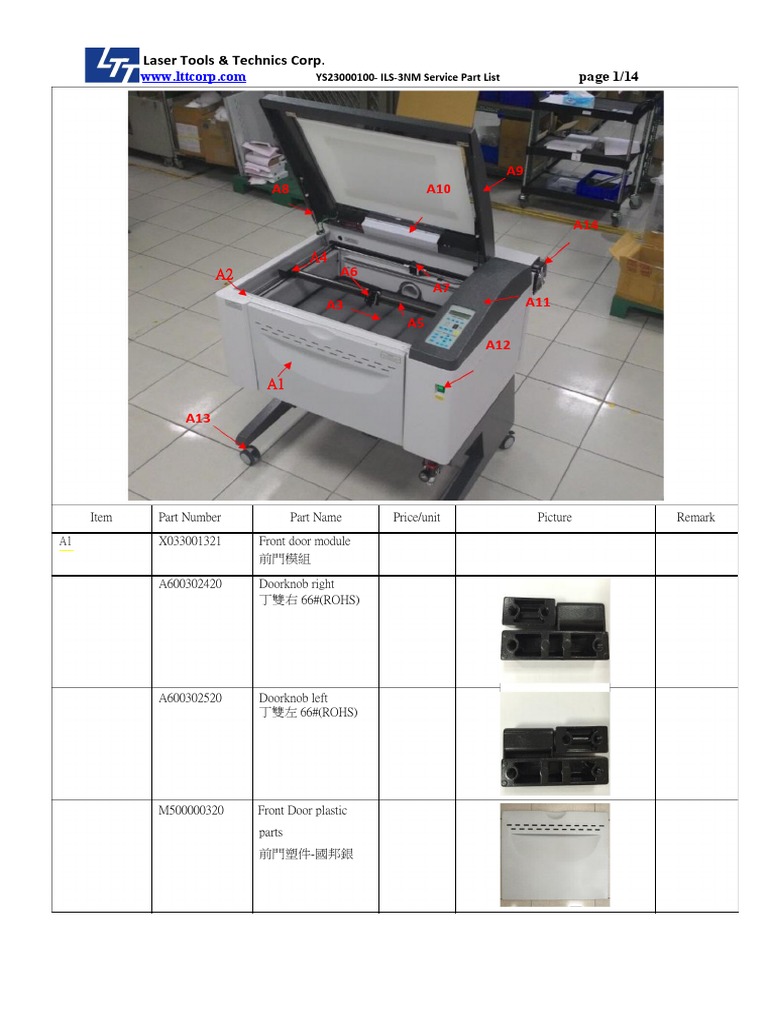 LTT-ILS-3NM Service Part List | PDF