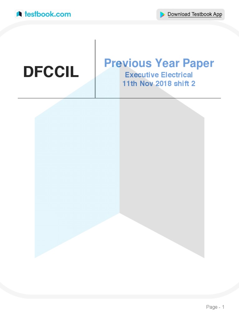 DFCCIL Executive Electrical 2018 English (English) | PDF | Electric ...