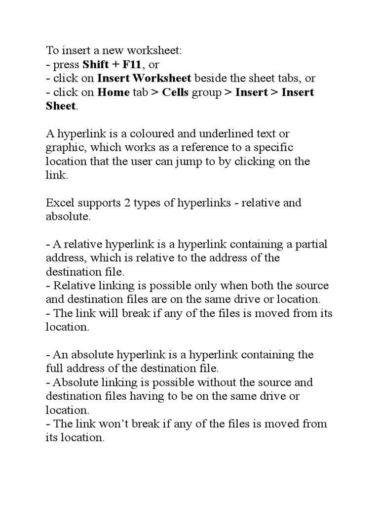 Linking Data and Spreadsheets | PDF