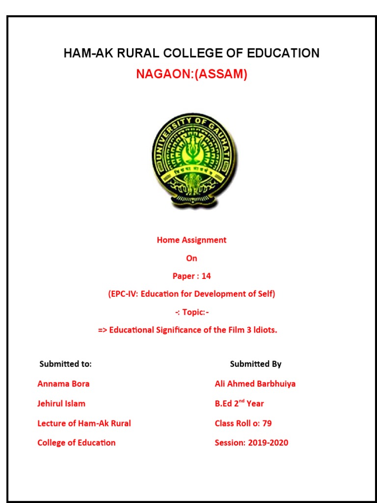 Ham-Ak Rural College of Education: Nagaon: (Assam) | PDF