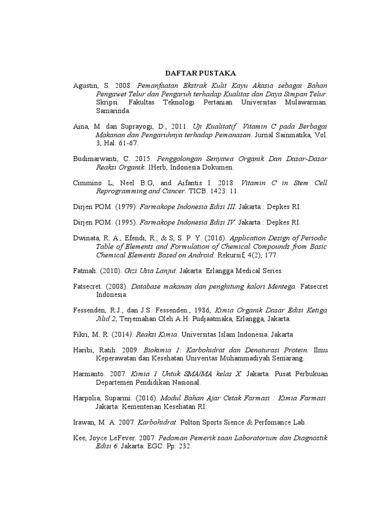 Dapus Dan Lampiran Senyawa Organik Dalam Obat Makanan | PDF