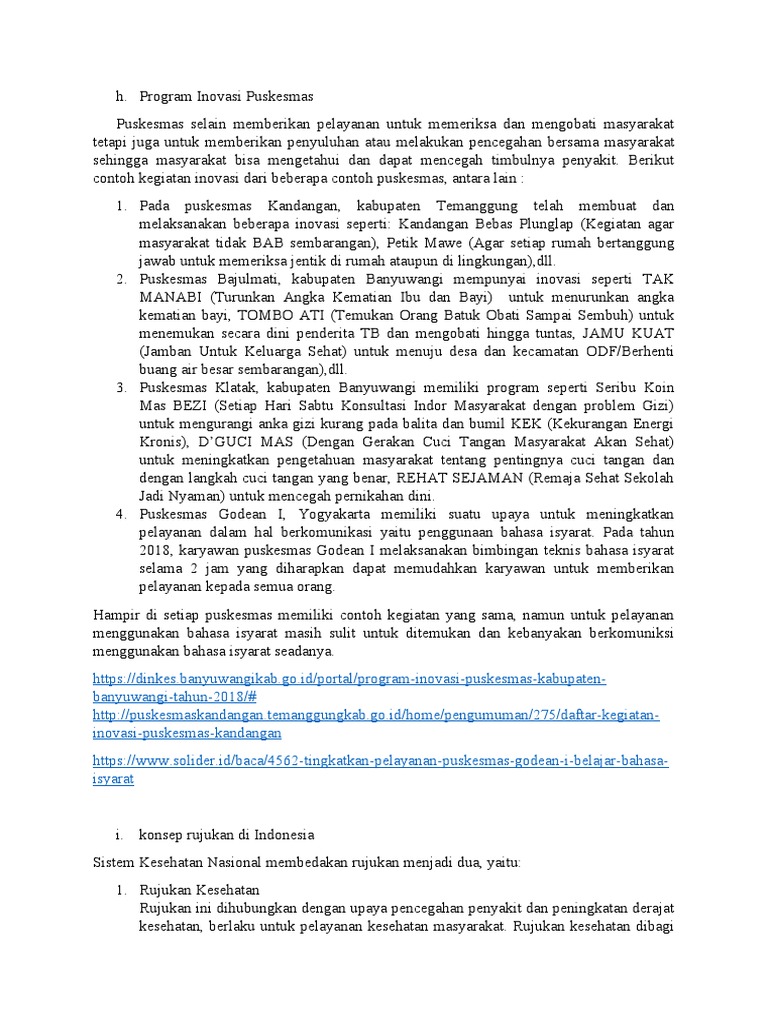 Program Inovasi Puskesmas | PDF