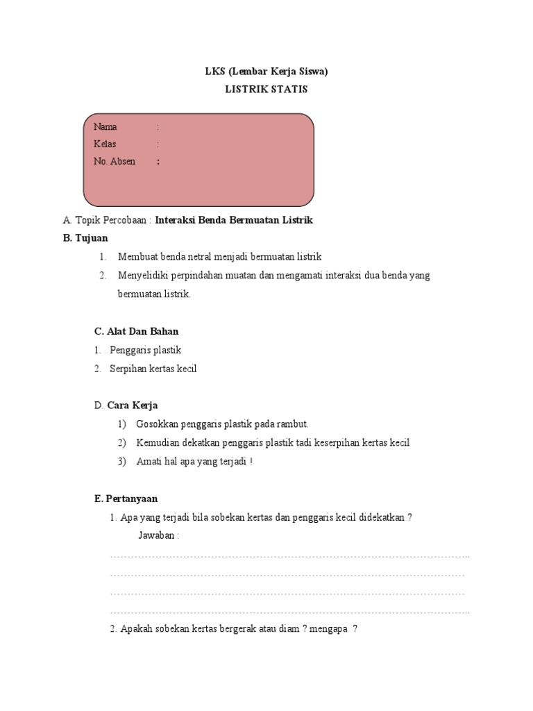 Percobaan Interaksi Listrik Statis | PDF