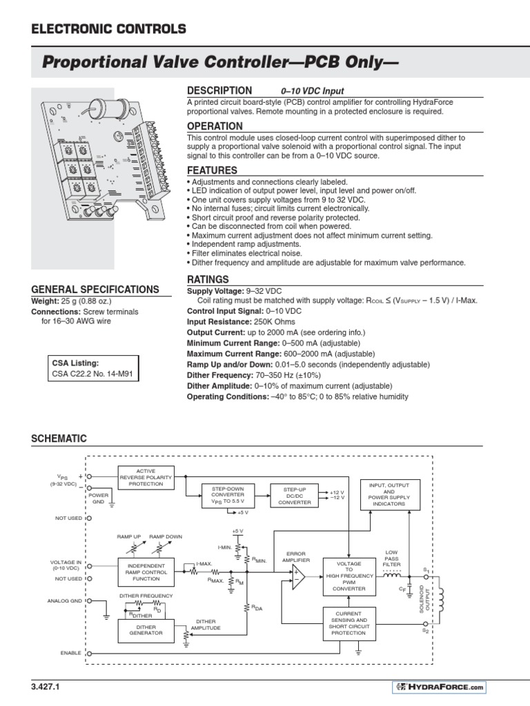 Proportional Valve Controller-PCB Only-: Electronic Controls | PDF ...