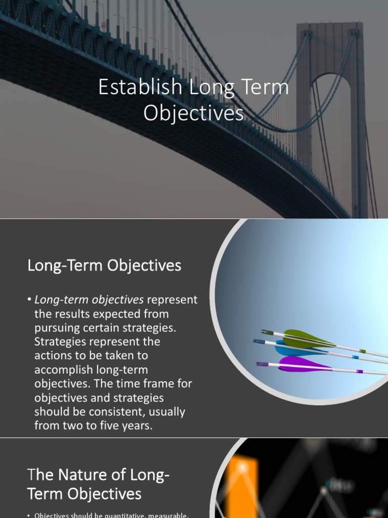 Strategies for Establishing Long-Term Objectives and Achieving ...