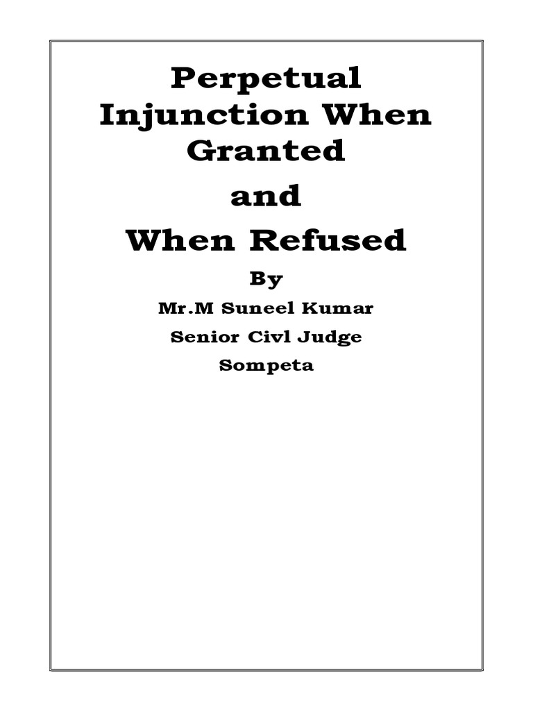 Perpetual Injunctions | Download Free PDF | Injunction | Lawsuit