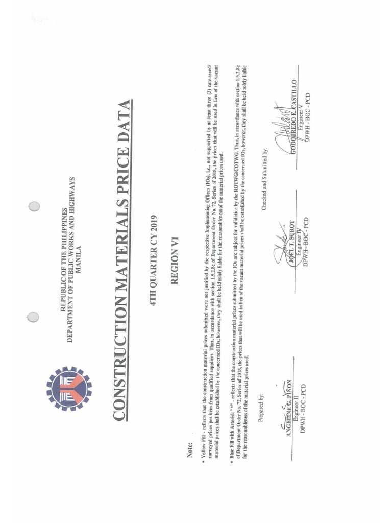 DPWH CMPD 2019 4th Quarter | PDF