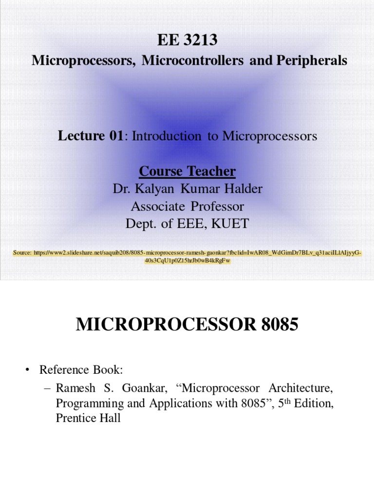 Introduction to Microprocessors 8085 | PDF | Central Processing Unit | Assembly Language