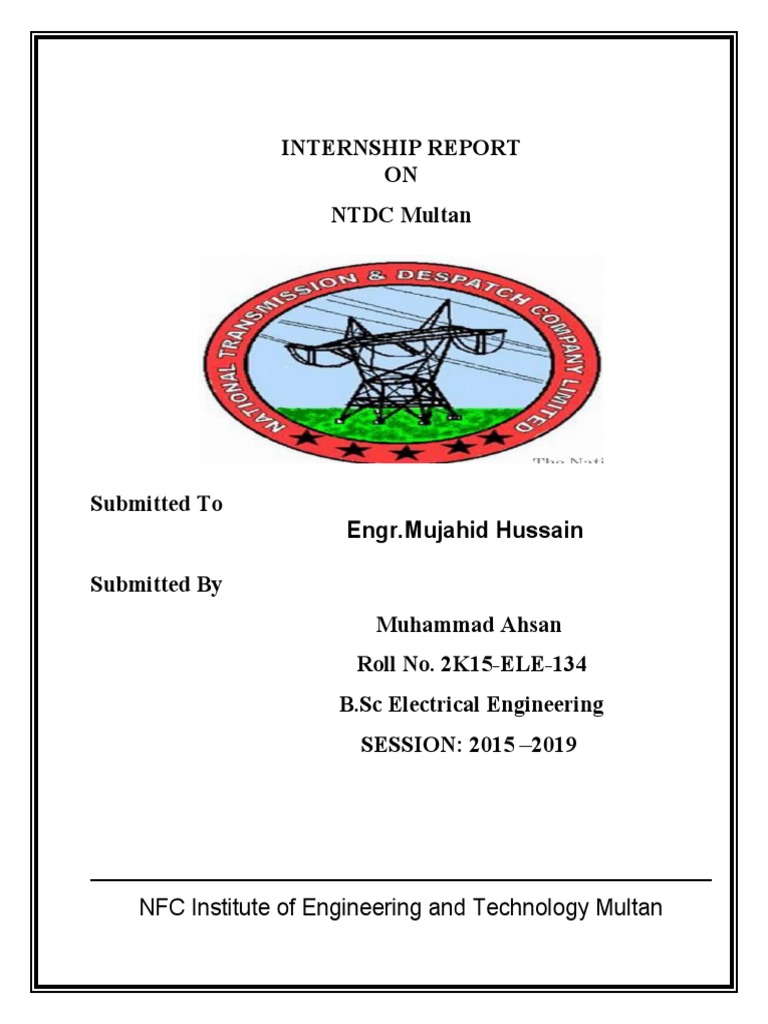 Internship Report ON NTDC Multan: NFC Institute of Engineering and Technology Multan | Download ...
