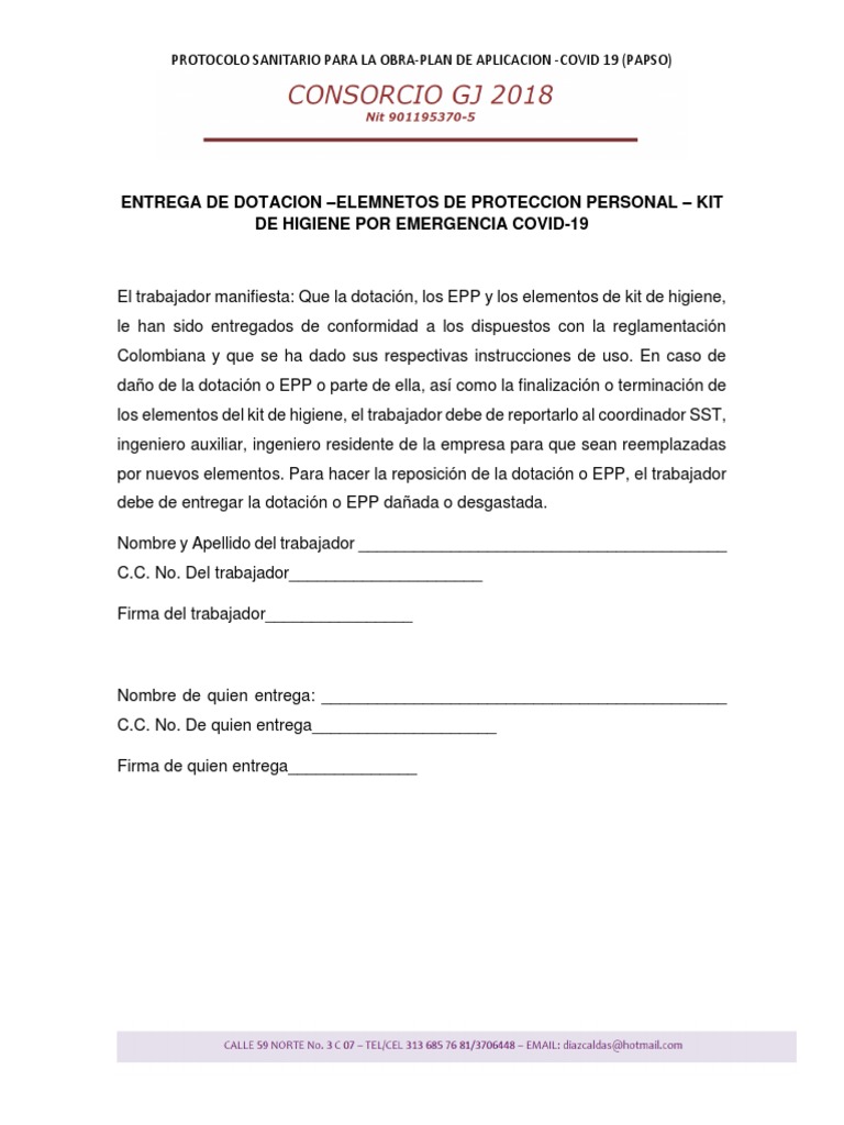 Protocolo EPP y Kit Higiene COVID-19 | PDF | Ciencias de la Salud