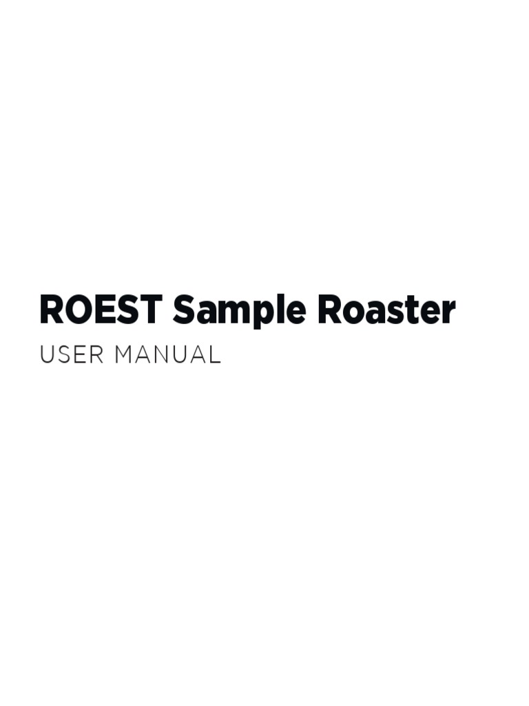 ROEST Sample Roaster: User Manual | PDF | Login