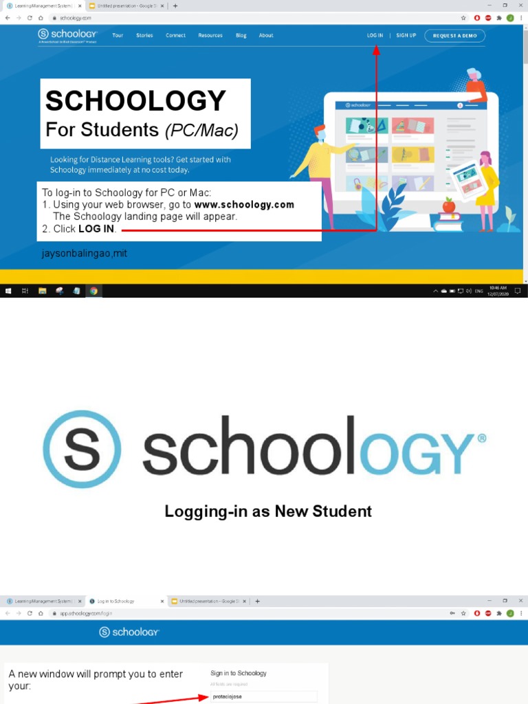 SFC Schoology Basics For Students Laptop or Desktop Version | PDF ...