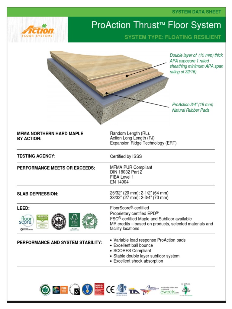 Proaction Thrust Floor System: System Type: Floating Resilient | PDF
