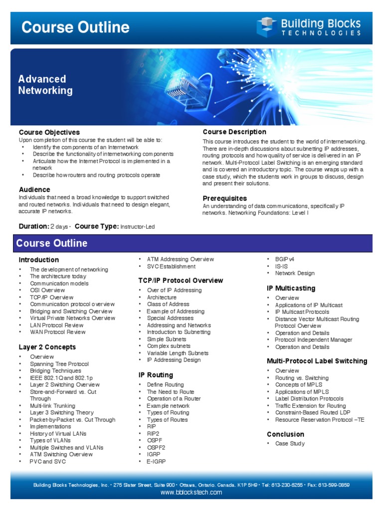 Advanced Networking: A Comprehensive 2-Day Course on Internetworking Components, IP Addressing ...