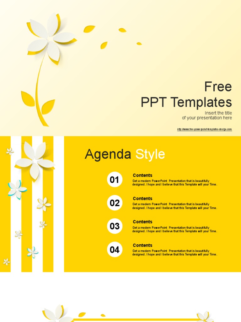 Beautiful Yellow Flower PowerPoint Templates | PDF | Infographics ...