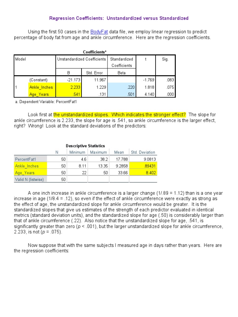 Standardized Regression Coefficients | PDF | Linear Regression ...