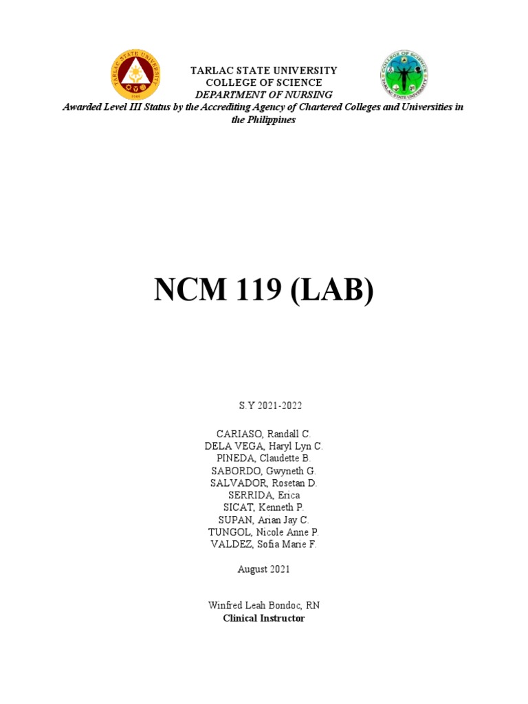 NCM 119 (Lab) | PDF