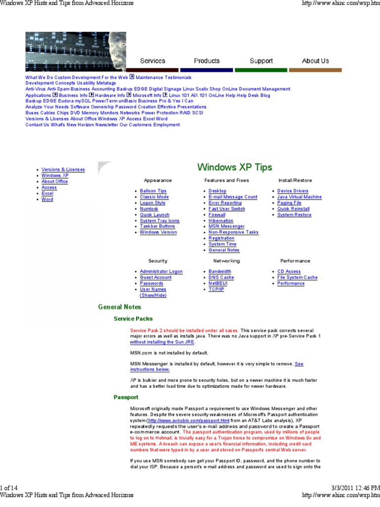 Windows XP Hints and Tips | PDF | Windows Registry | Microsoft Windows