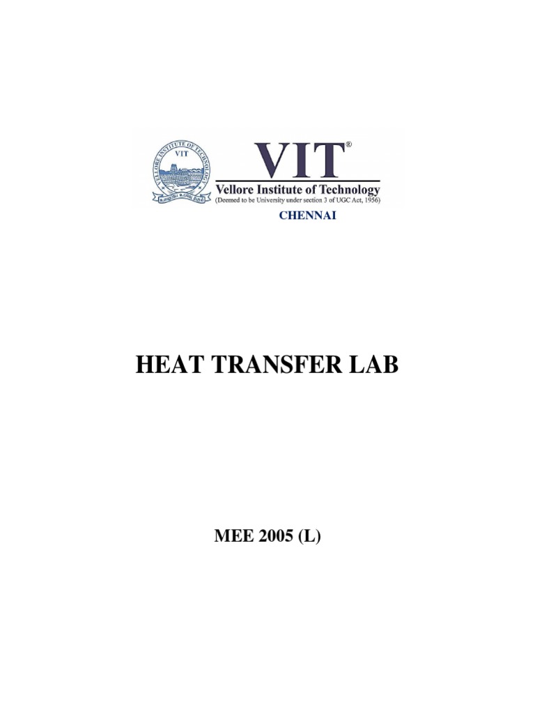 MEE2005 Heat Transfer Lab Manual | Download Free PDF | Heat Transfer ...