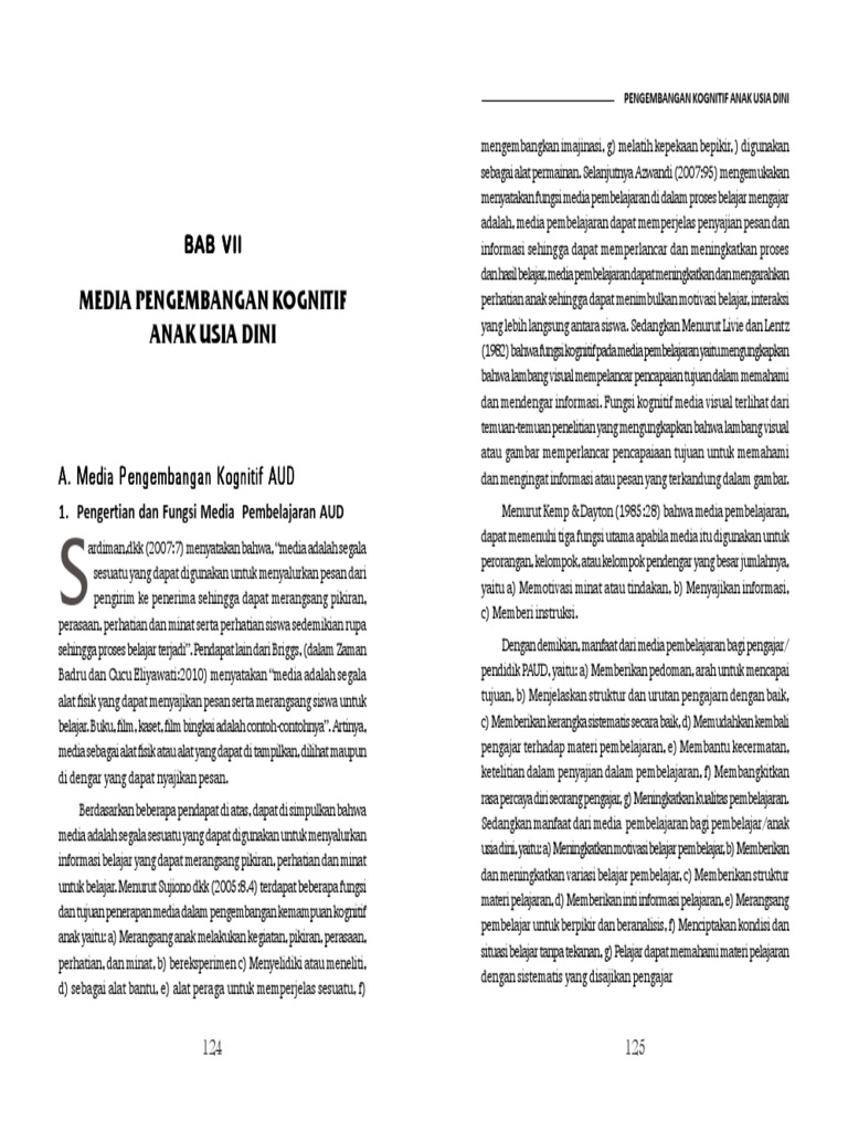 Media Pengembangan Kognitif Aud | PDF