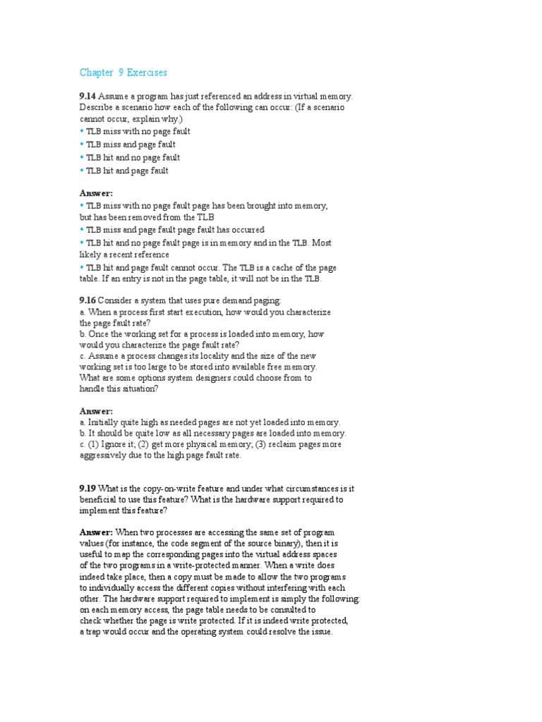 Chapter 9 Problems and Answers | PDF | Computing | Computer Architecture