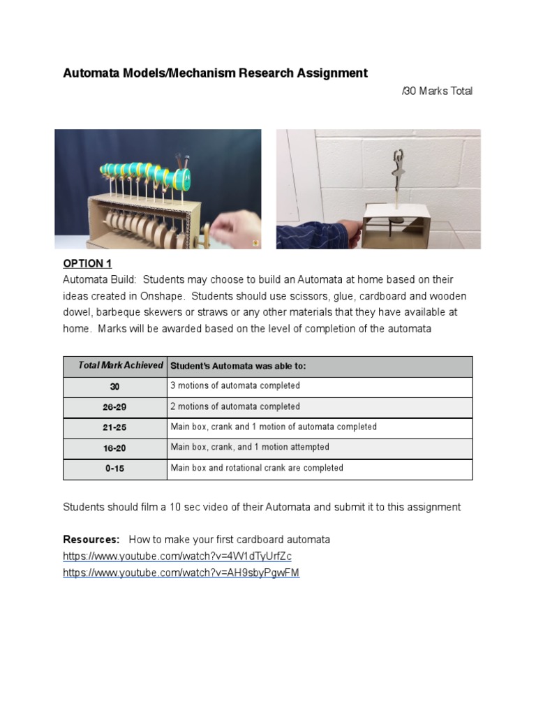 Automata Models Mechanism Research Assignment | PDF | Mechanical ...