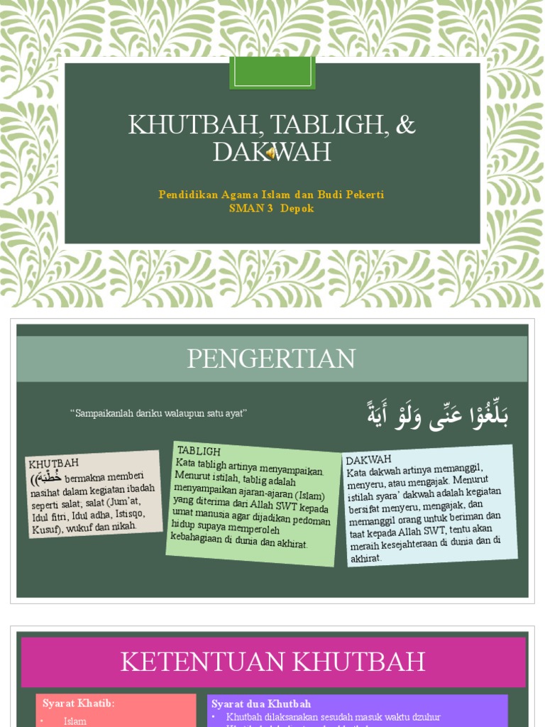 Khutbah, Tabligh, dan Dakwah Islam | PDF