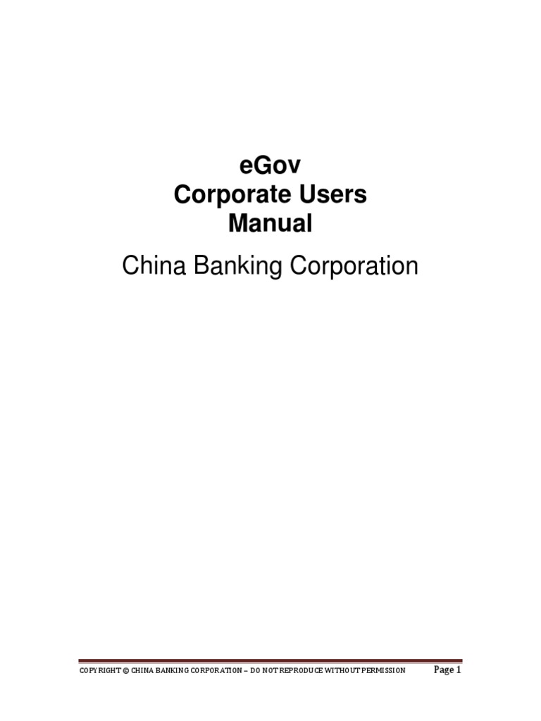 Egov Corporate Users Manual: China Banking Corporation | PDF | Password ...