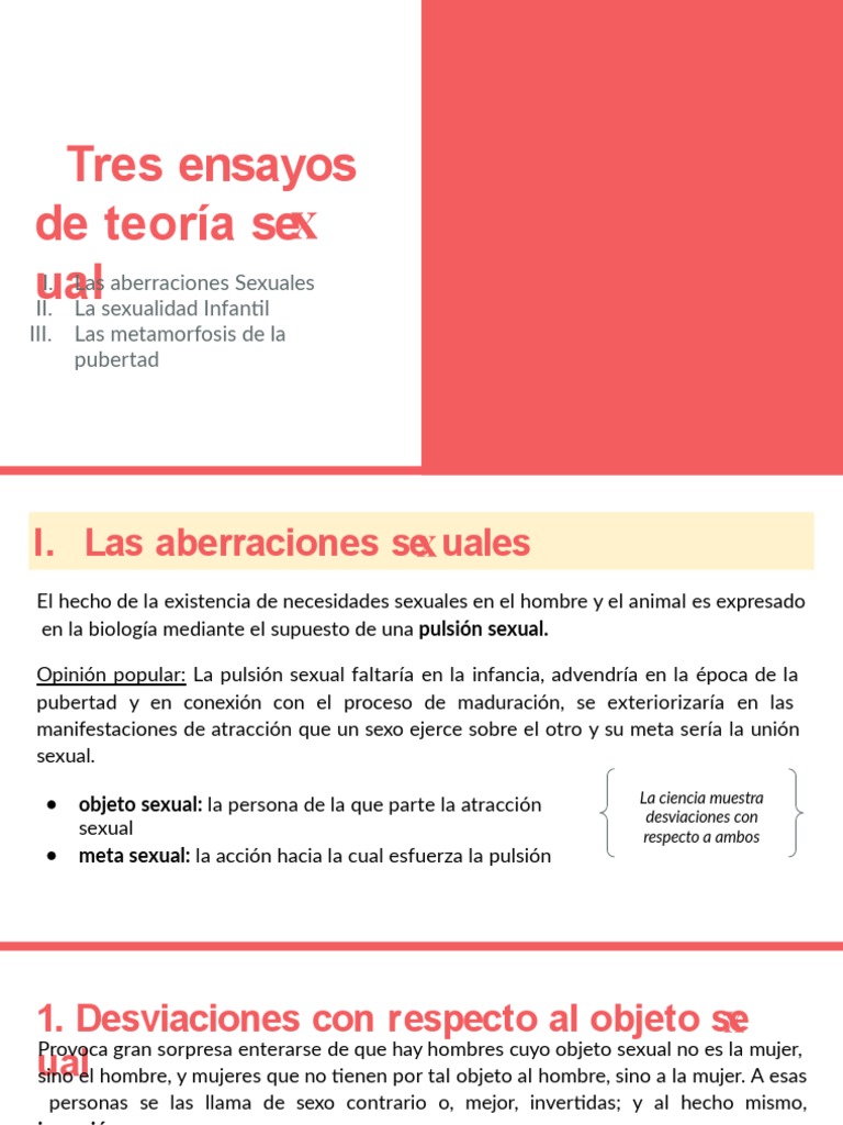Tres Ensayos de Teoria Sexual - Ppt. Ayudantia | PDF | Libido | Neurosis
